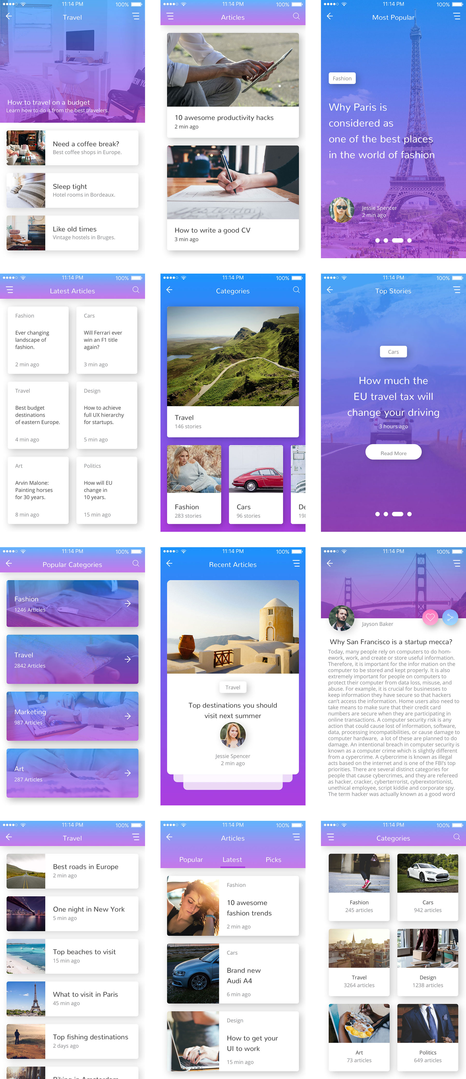 Kolorit 博客应用界面UI设计素材_UI设计_UI教程 - Uirush素材库.net