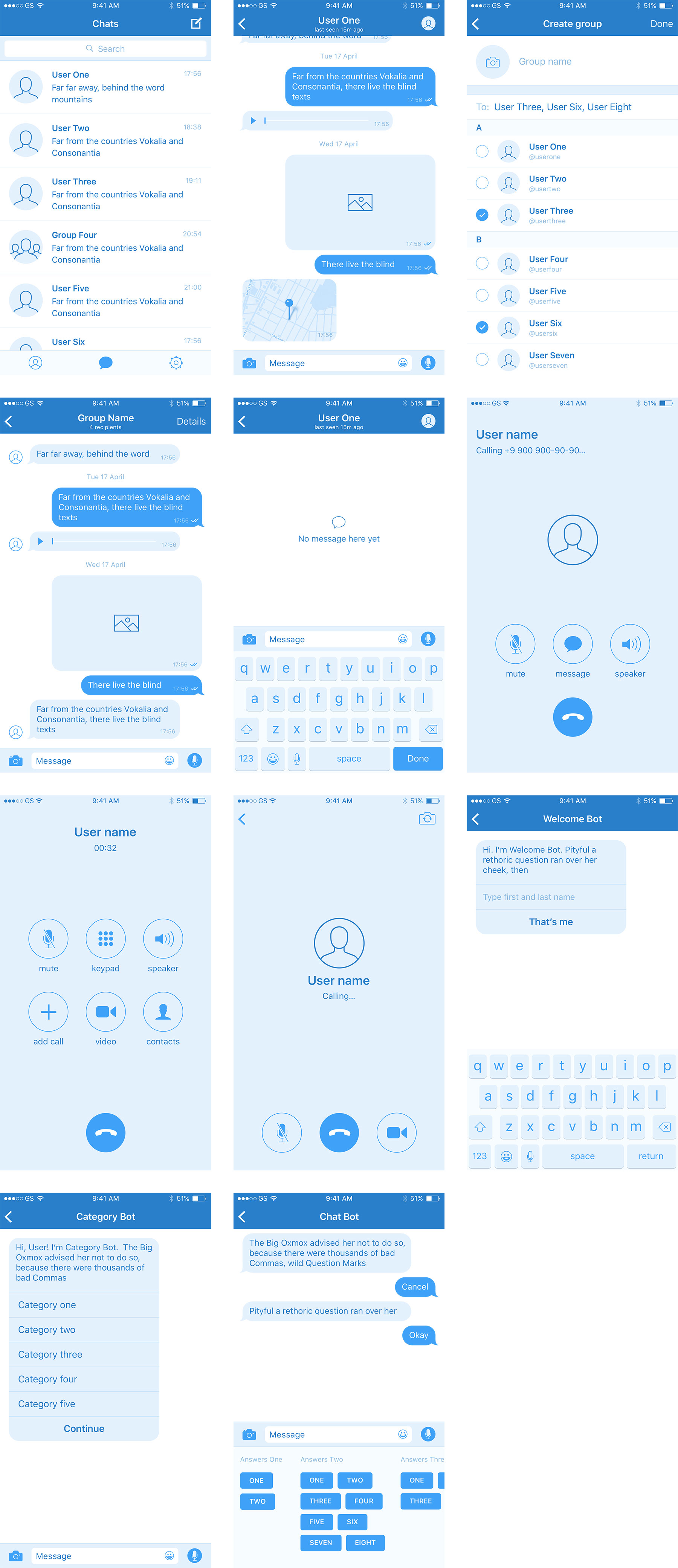 Platforma聊天界面线框app Ui设计素材ui设计ui教程 Uirush素材库net