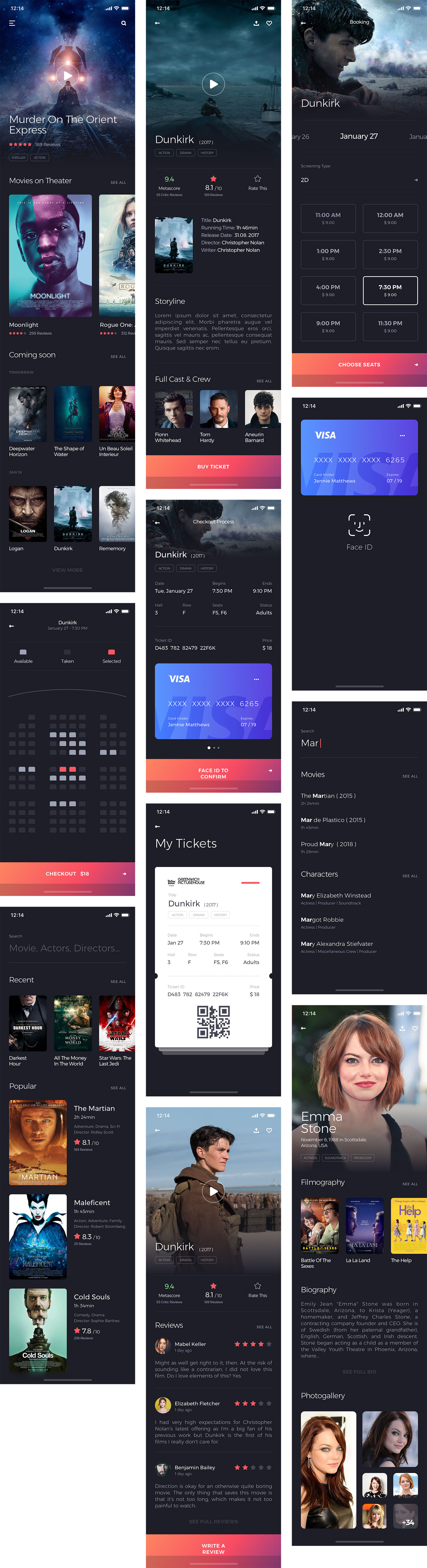 Kino电影应用界面App设计素材_UI设计_UI教程 - Uirush素材库.net