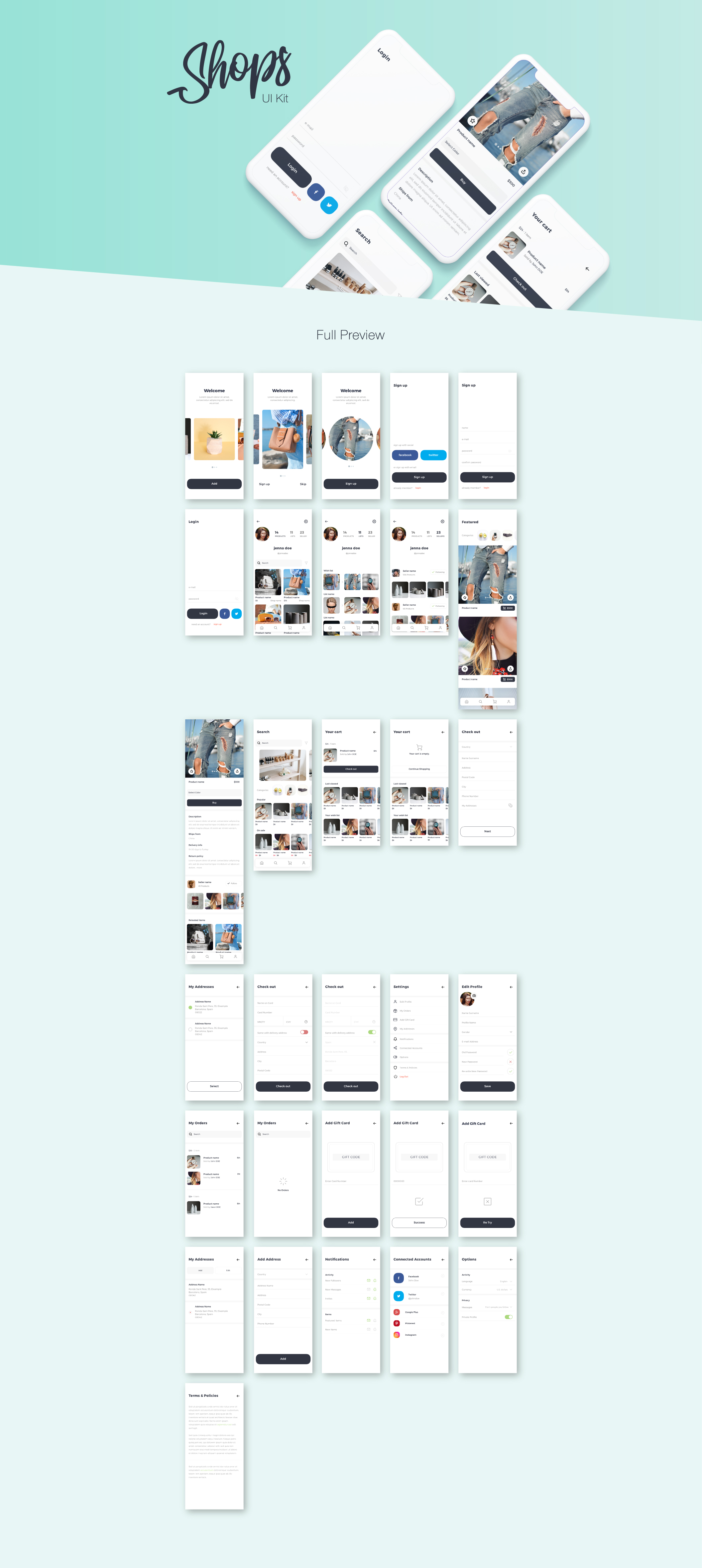 全套电商社交类App_UI设计_UI教程 - Uirush素材库.net