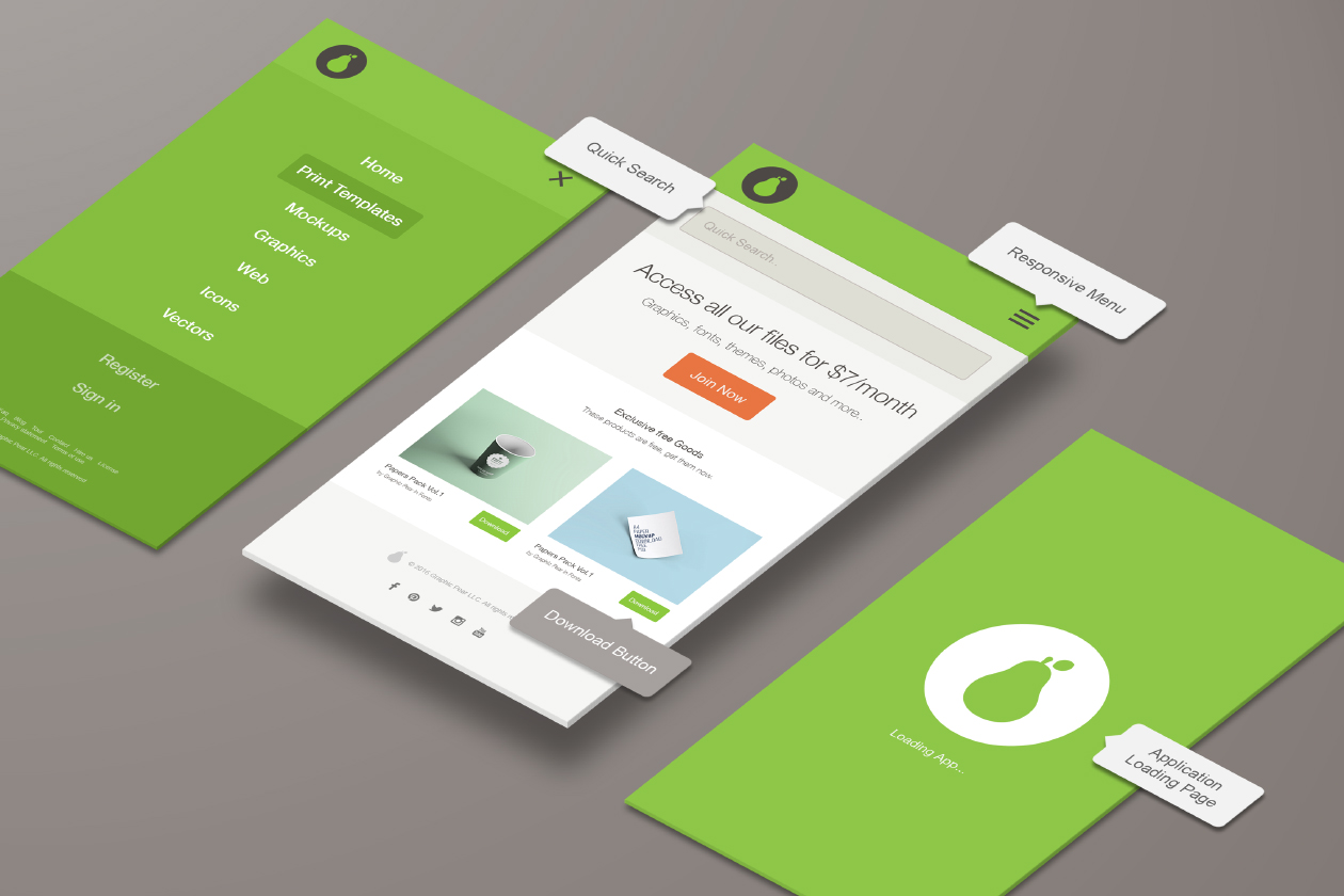 透视感App展示模型_UI设计_UI教程 - Uirush素材库.net