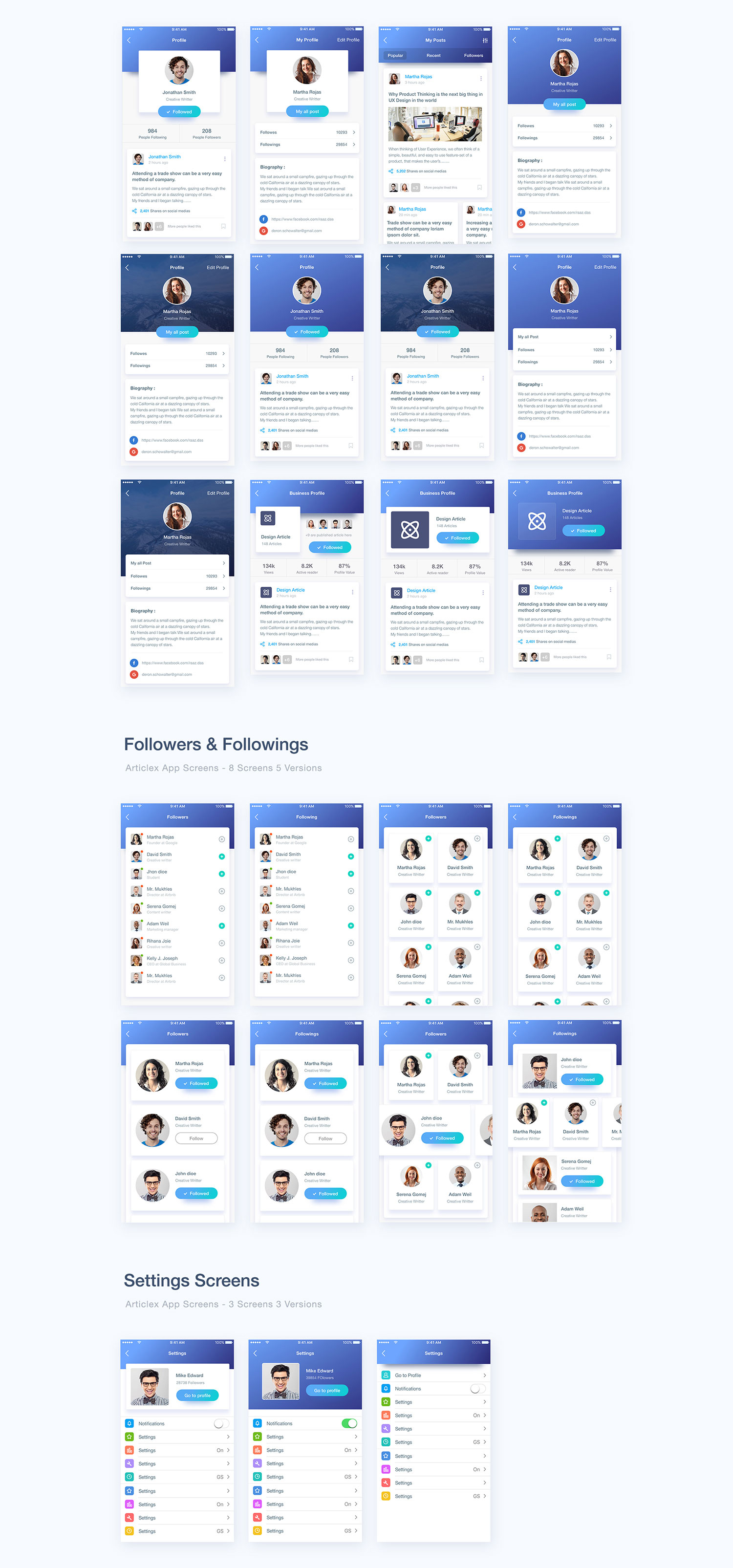 全套社交阅读类App_UI设计_UI教程 - Uirush素材库.net