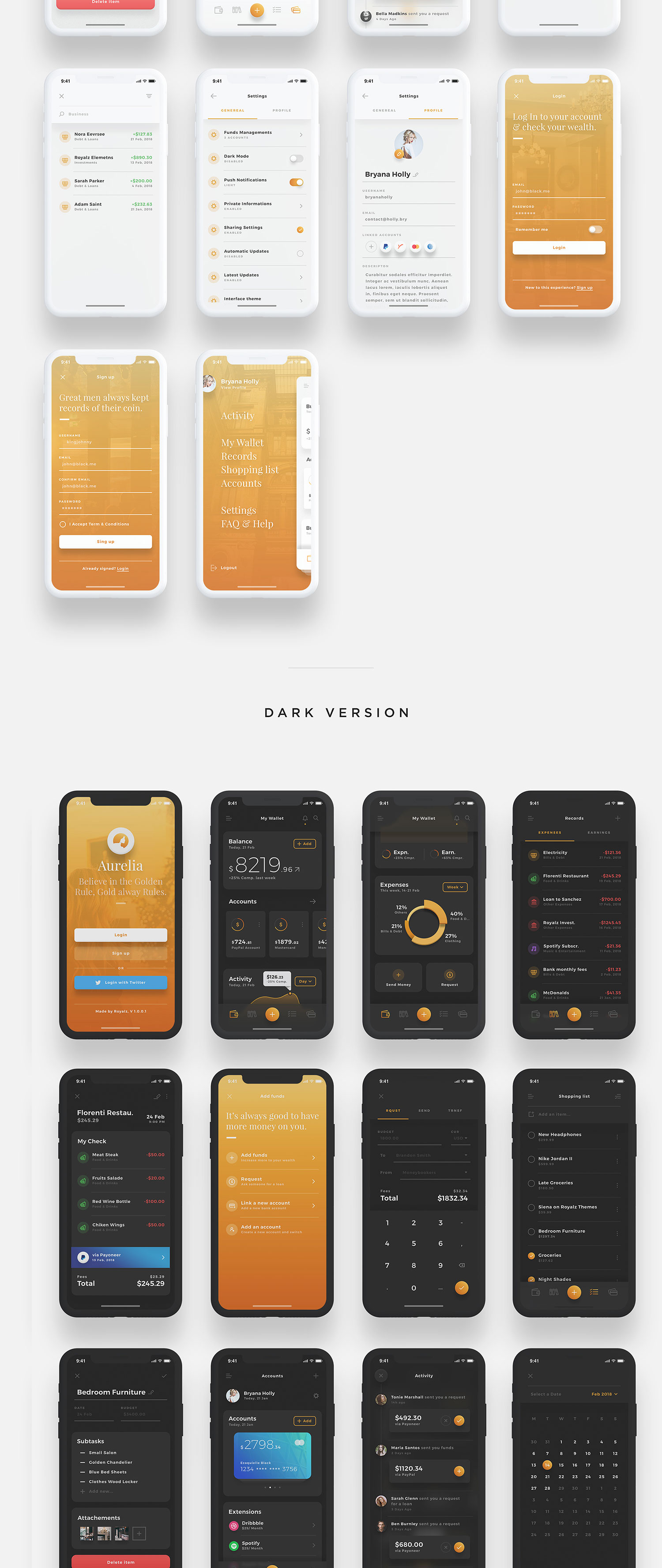 全套金融钱包类App_UI设计_UI教程 - Uirush素材库.net