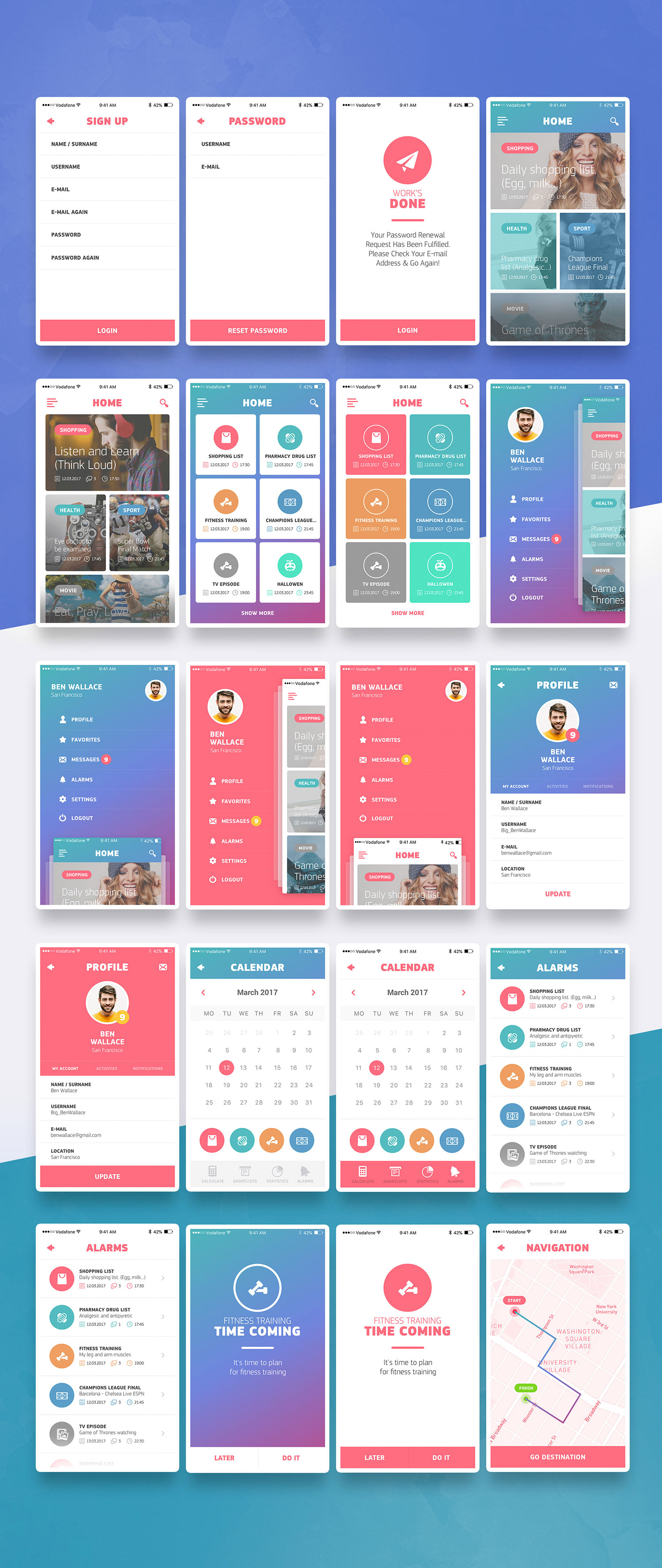 全套清新计划类App_UI设计_UI教程 - Uirush素材库.net