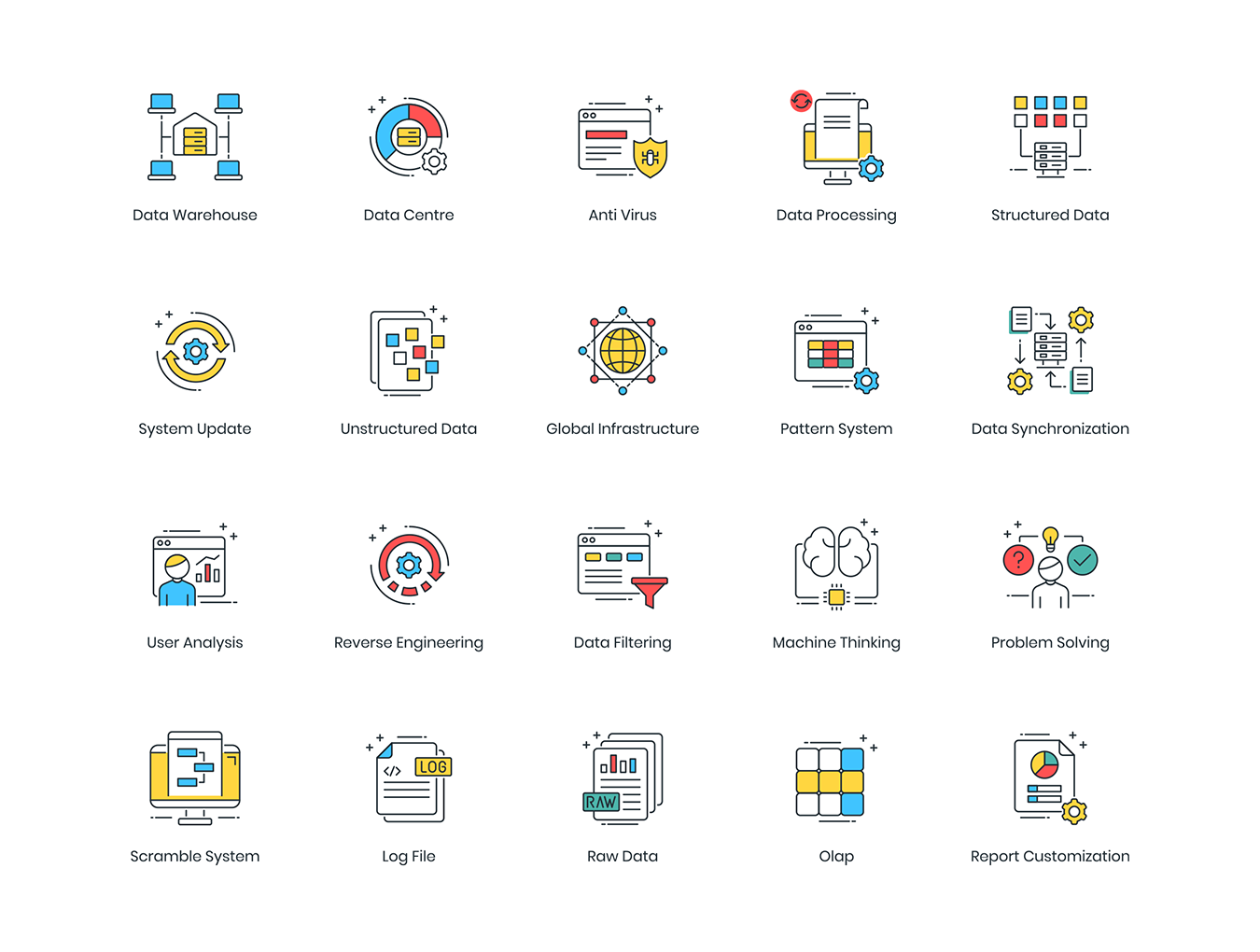 73枚数据分析矢量图标_UI设计_UI教程 - Uirush素材库.net